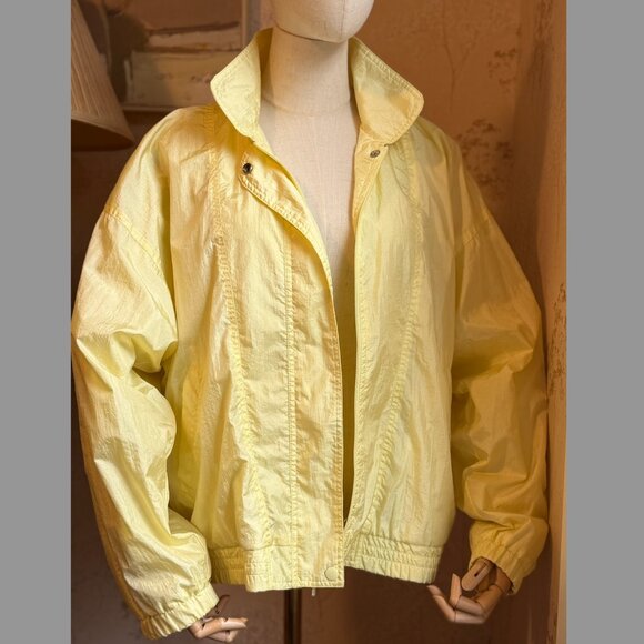 Blair | Jackets & Coats | Vtg 8s Womens Blair Pastel Yellow Windbreaker ...